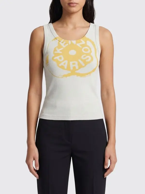 Kenzo Logo Cotton Tank Top - White
