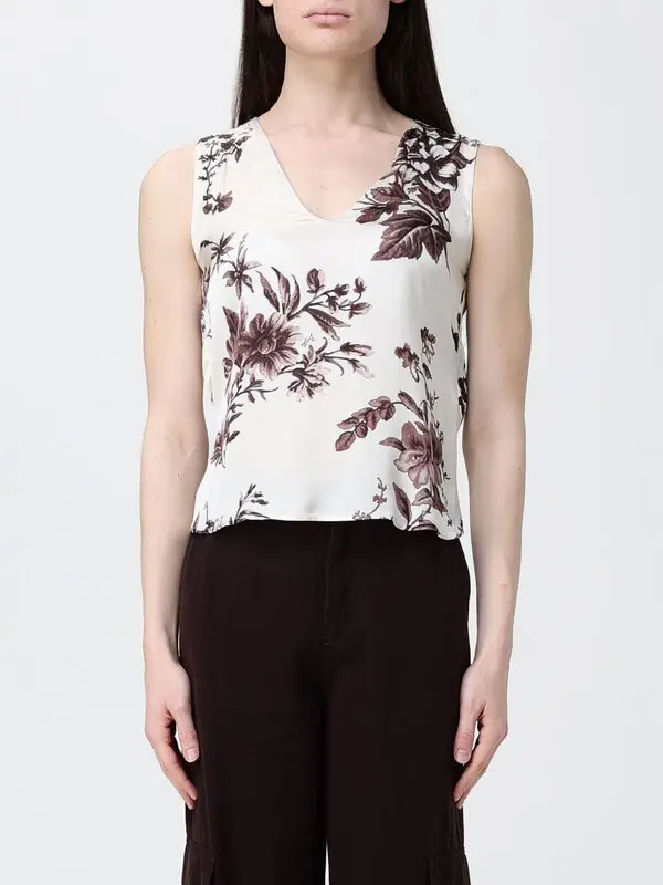 Liu Jo Sleeveless V-neck Floral Print Viscose Top