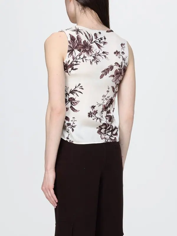 Liu Jo Sleeveless V-neck Floral Print Viscose Top