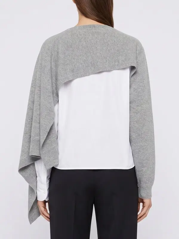 JIL SANDER Asymmetrical Pullover Sweater - Grey
