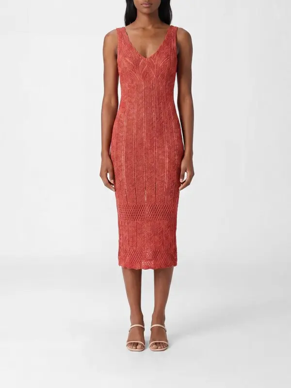 TWINSET Crocheted Midi Dress - Pink
