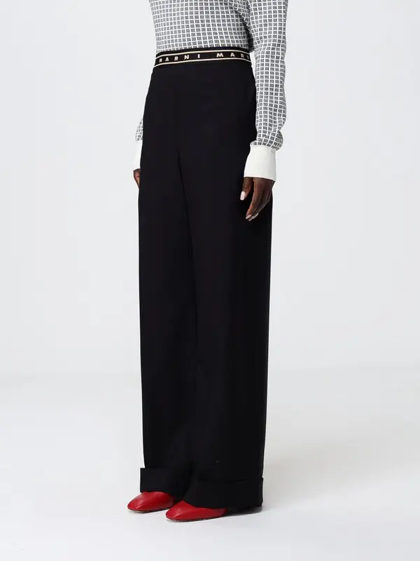 Marni Virgin Wool Palazzo Trousers - Black