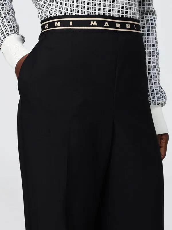 Marni Virgin Wool Palazzo Trousers - Black