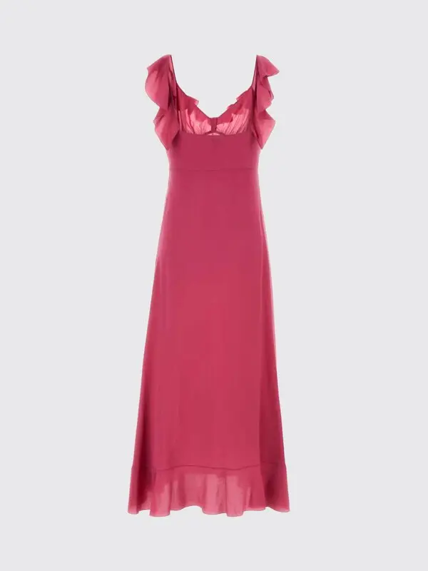 Chloé Silk Maxi Dress With Ruffled V-neck - Green