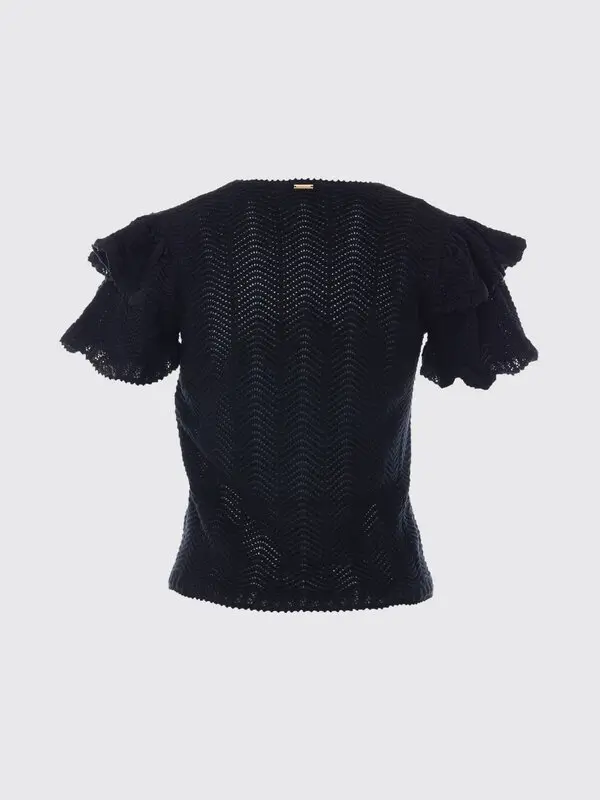 TWINSET Perforated Cotton Knit Top
