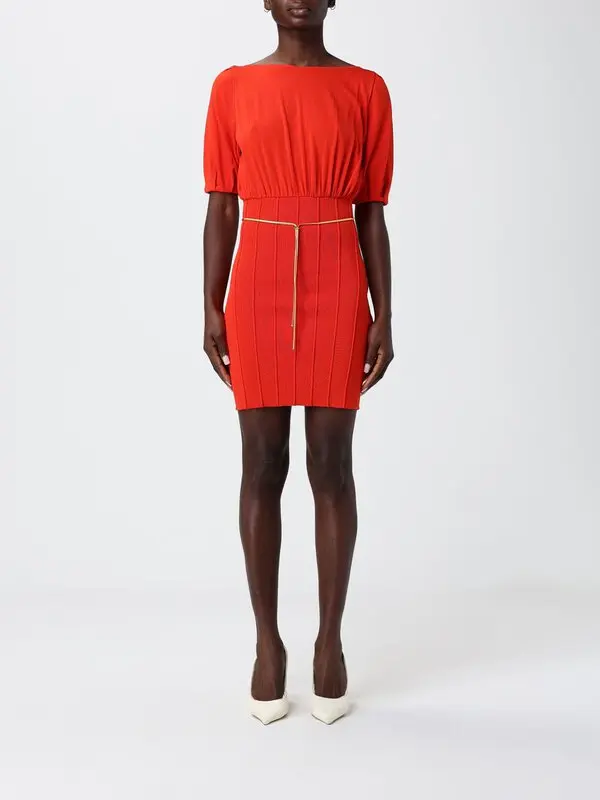 Elisabetta Franchi Viscose Knit Sheath Dress - Orange