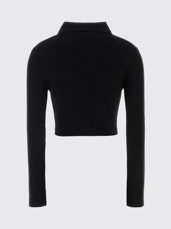 JIL SANDER Ribbed Polo Sweater With Metallic Button Detail