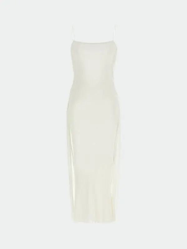 Jacquemus Viscose Knit Maxi Dress - White