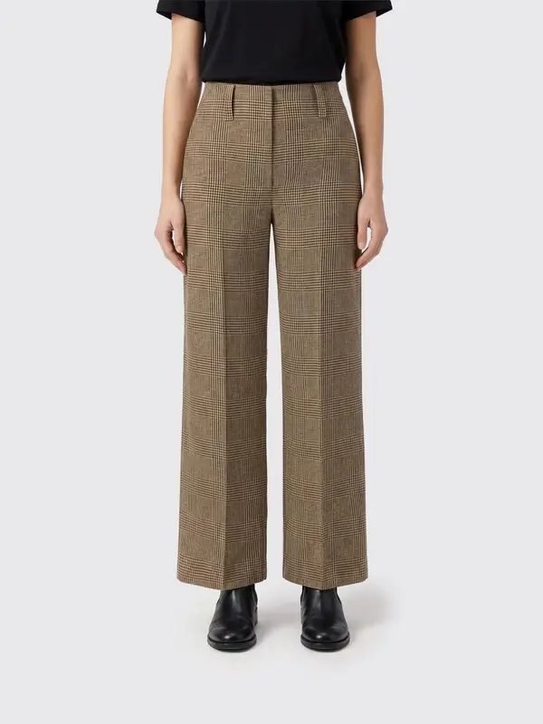 Brunello Cucinelli Plaid Wide Leg Trousers