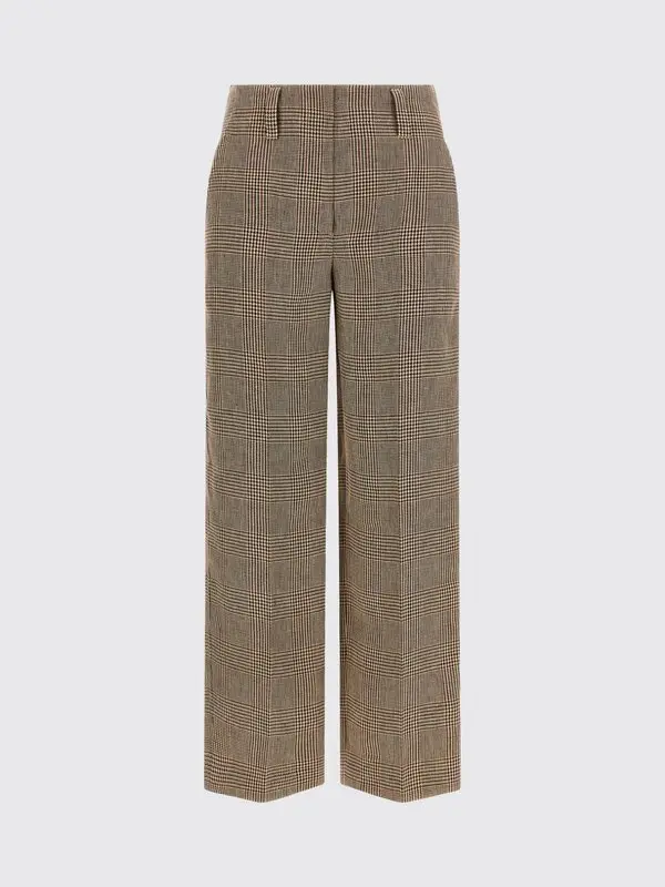 Brunello Cucinelli Plaid Wide Leg Trousers