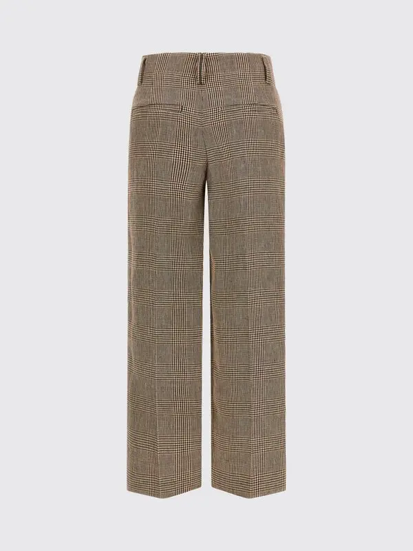 Brunello Cucinelli Plaid Wide Leg Trousers