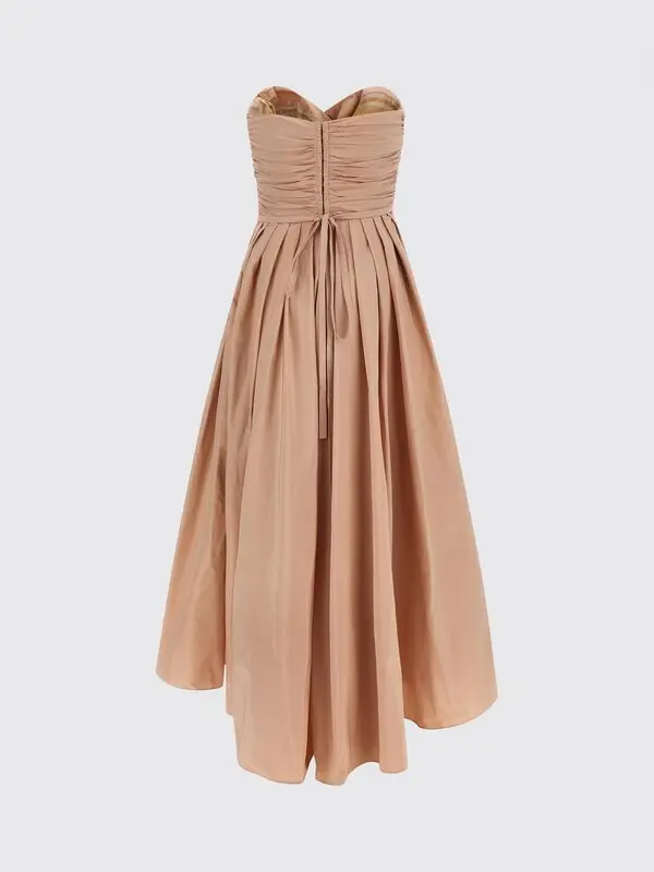 Pinko Taffeta Sweetheart Off-the-shoulder Gown With Jeweled Belt - Pink