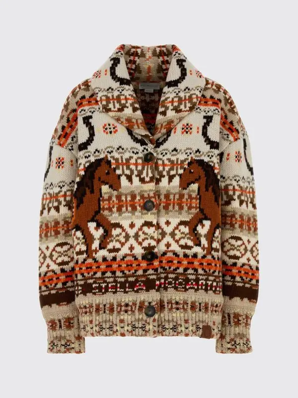 Stella McCartney Horse Print Shawl Collar Cardigan
