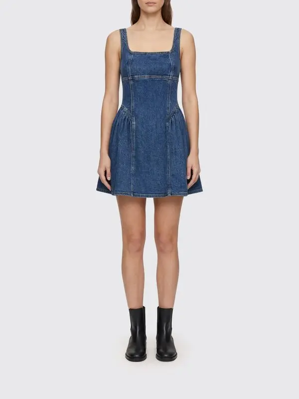 SELF-PORTRAIT Denim Fit & Flare Dress