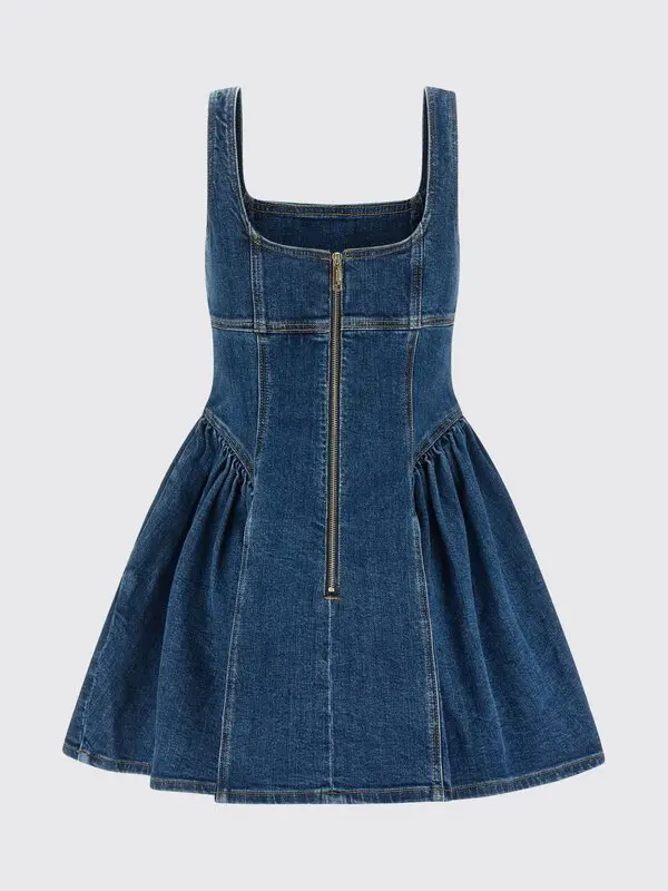 SELF-PORTRAIT Denim Fit & Flare Dress