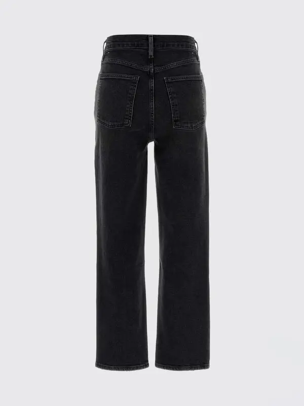 AGOLDE High Rise Straight Leg Jeans - Black