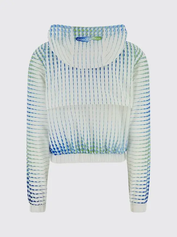 Casablanca Printed Polyester Zip-up Sweatshirt - White
