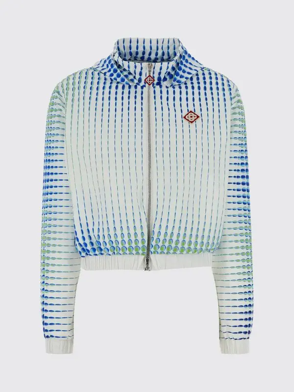 Casablanca Printed Polyester Zip-up Sweatshirt - White
