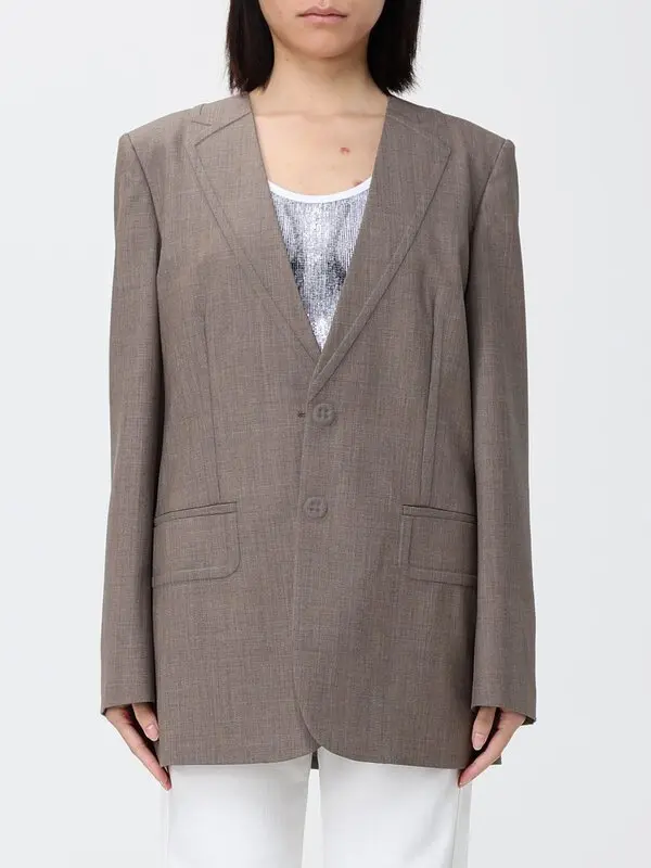 Moschino Single-breasted Wool Blend Blazer - Brown