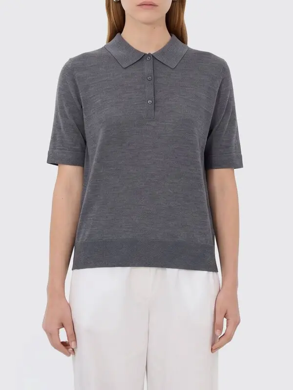Loulou De Saison Cashmere Knit Polo Shirt - Grey