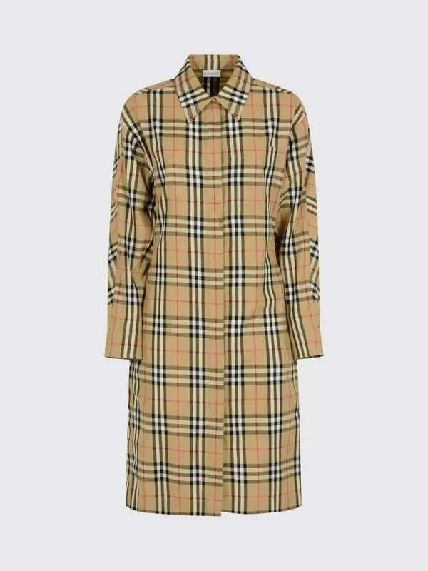 Burberry Checkered Shirt Dress - Sand