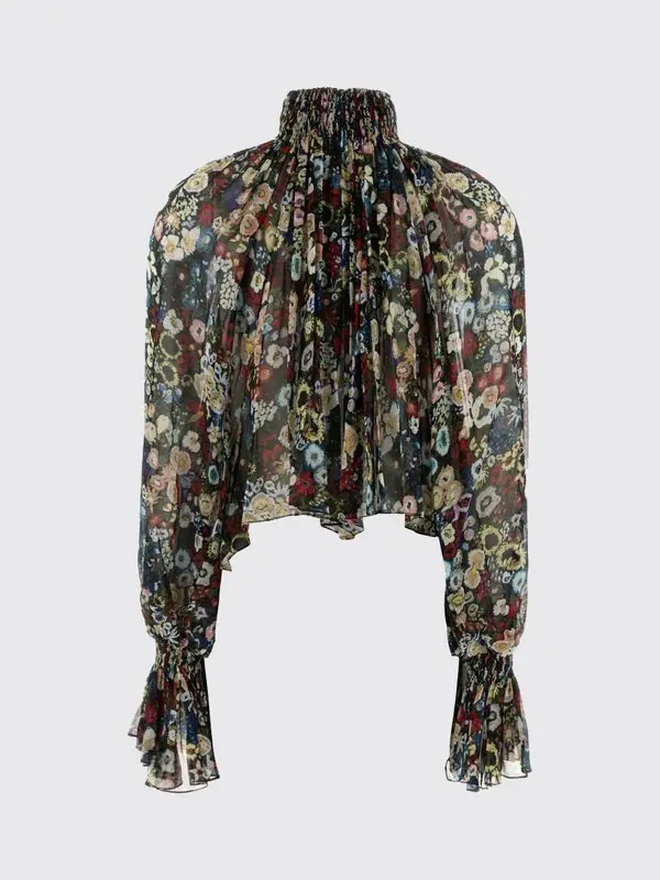 Khaite Floral Print High Neck Top