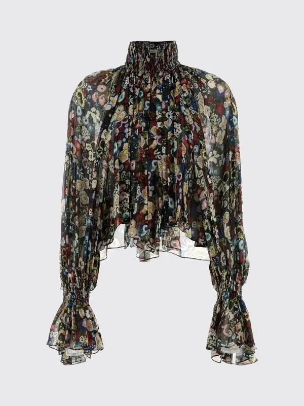 Khaite Floral Print High Neck Top