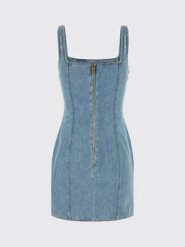 Balmain Denim Button-up Mini Dress - Navy