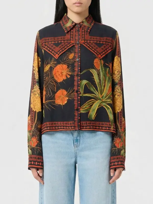 Blumarine Printed Viscose Shirt - Black