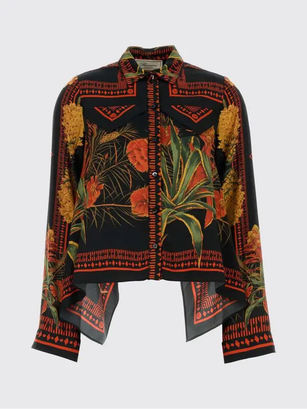 Blumarine Printed Viscose Shirt - Black