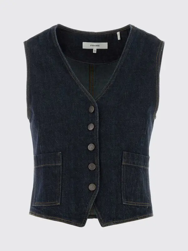 FRAME Single-breasted Vest - Navy