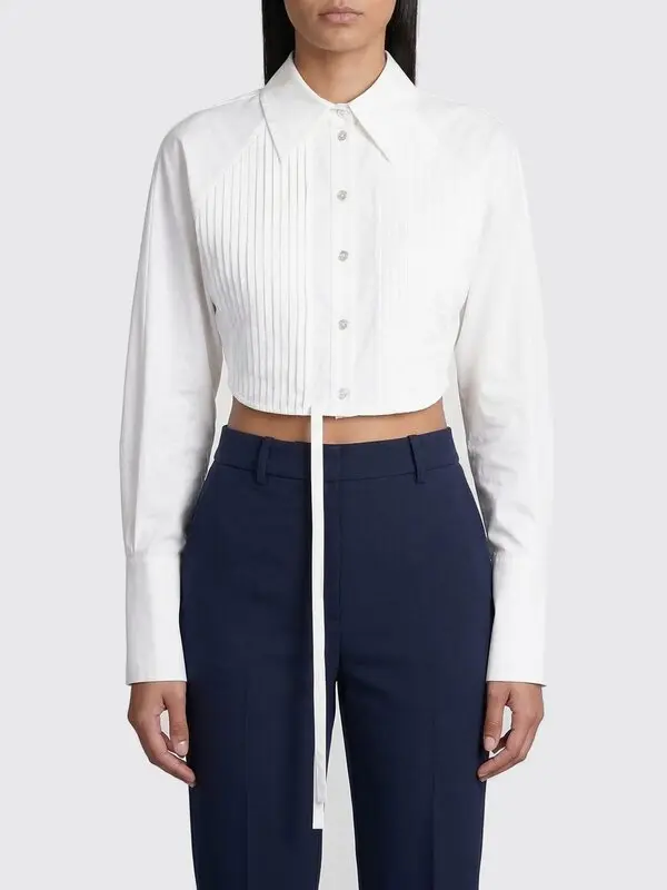 Blumarine Cotton Poplin Cropped Shirt