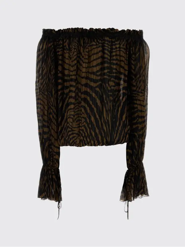 Blumarine Off-the-shoulder Zebra Print Blouse - Multicolor