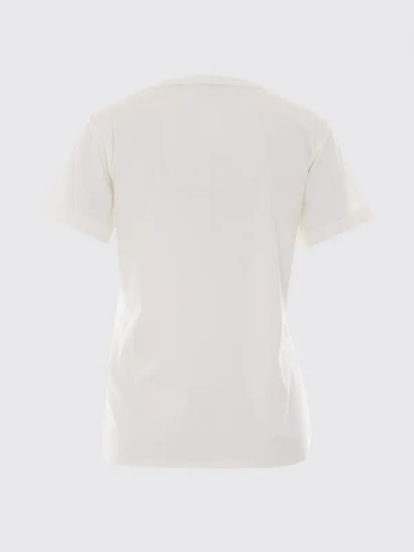 Liu Jo Cotton T-shirt With Rhinestone Logo And Floral Embroidery
