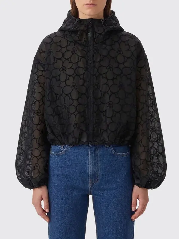Cecilie Bahnsen Floral Cotton Blend Windbreaker Jacket - Black