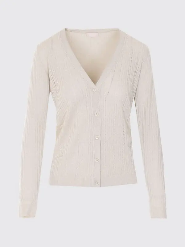 Liu Jo Viscose Blend Knit Polo Shirt - Beige