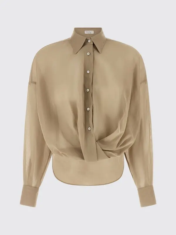 Brunello Cucinelli Shirt With Twist Detail - Brown