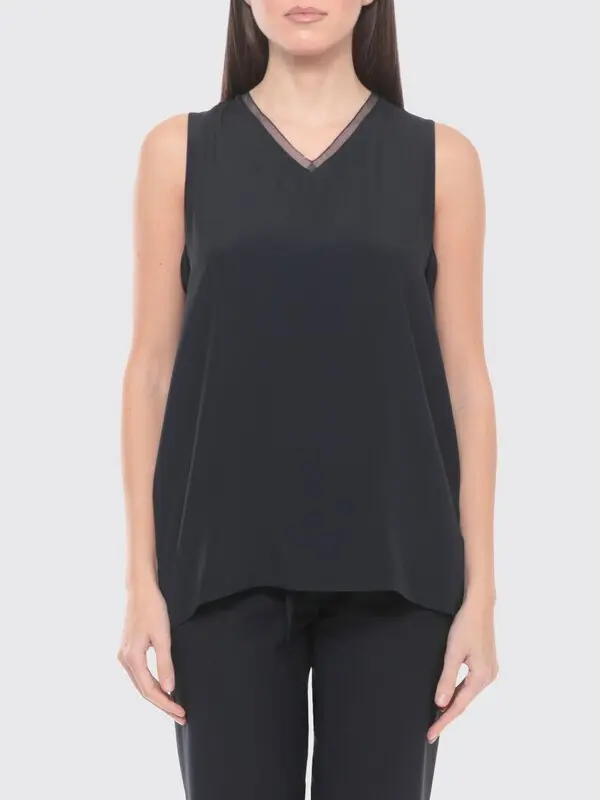 Fabiana Filippi Acetate And Silk Blend V-neck Top - Blue