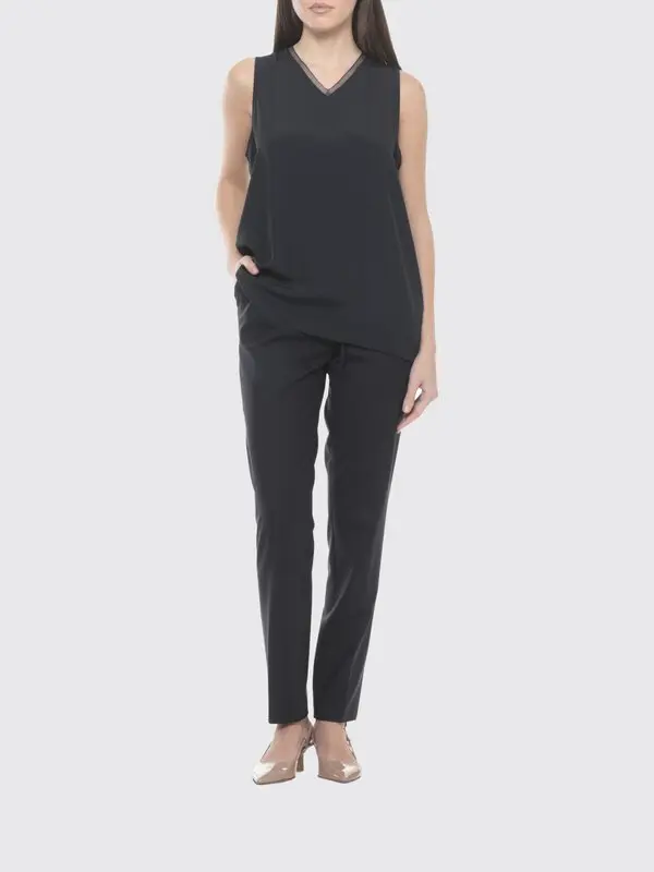 Fabiana Filippi Acetate And Silk Blend V-neck Top - Blue