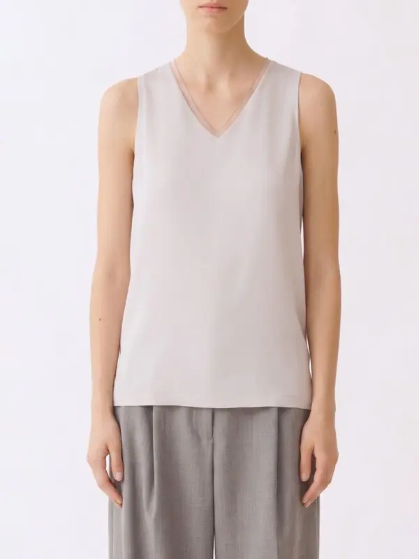 Fabiana Filippi Acetate And Silk Blend V-neck Top