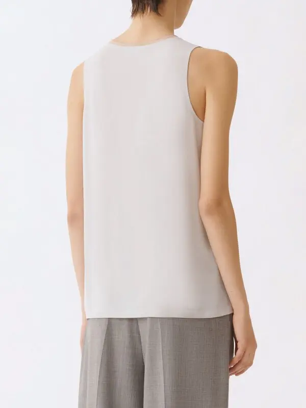 Fabiana Filippi Acetate And Silk Blend V-neck Top