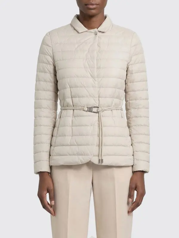 MOORER Quilted Belted Jacket - Ivory