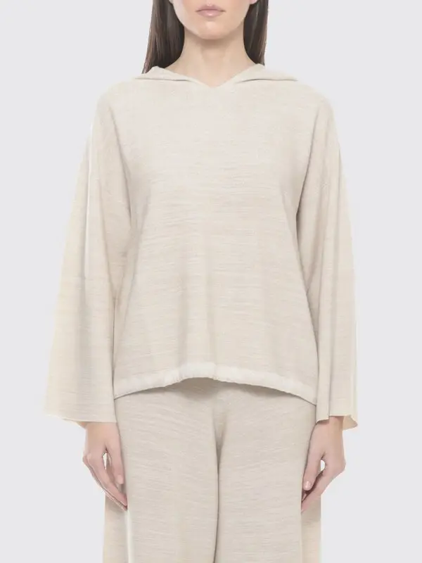 Fabiana Filippi Virgin Wool And Cotton Blend Hoodie - Beige