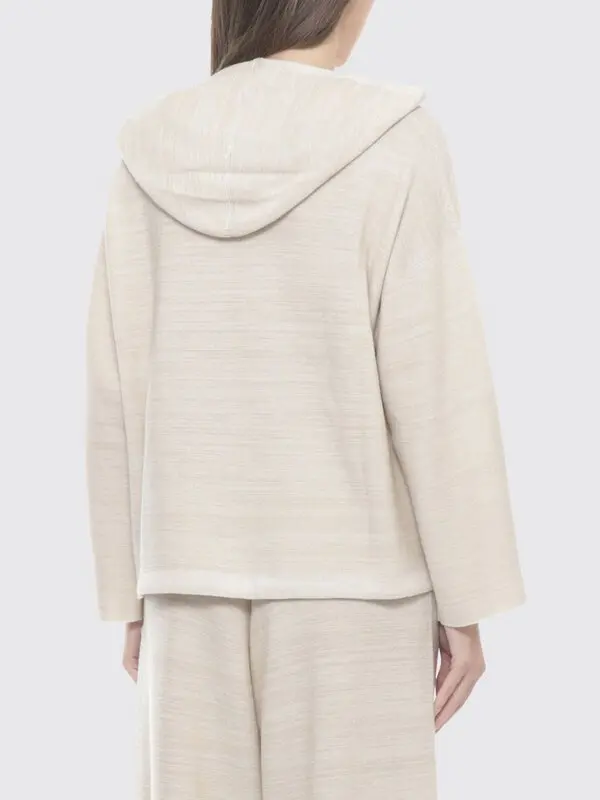 Fabiana Filippi Virgin Wool And Cotton Blend Hoodie - Beige