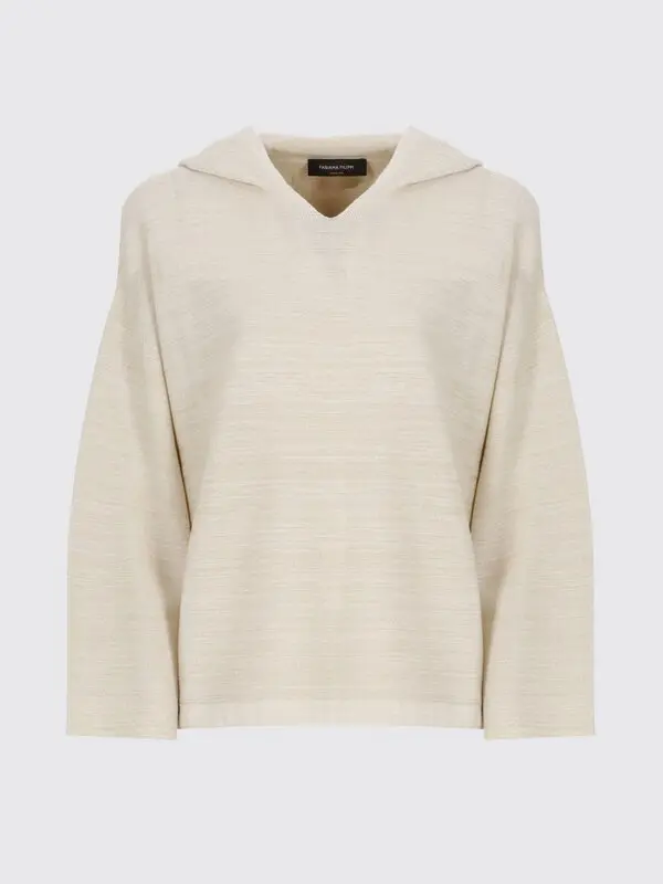 Fabiana Filippi Virgin Wool And Cotton Blend Hoodie - Beige