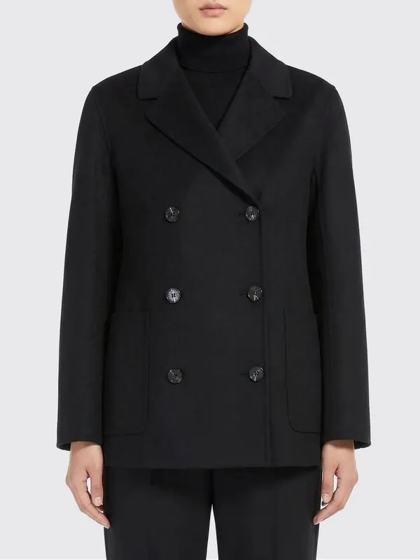 Max Mara Double Breasted Coat - Black