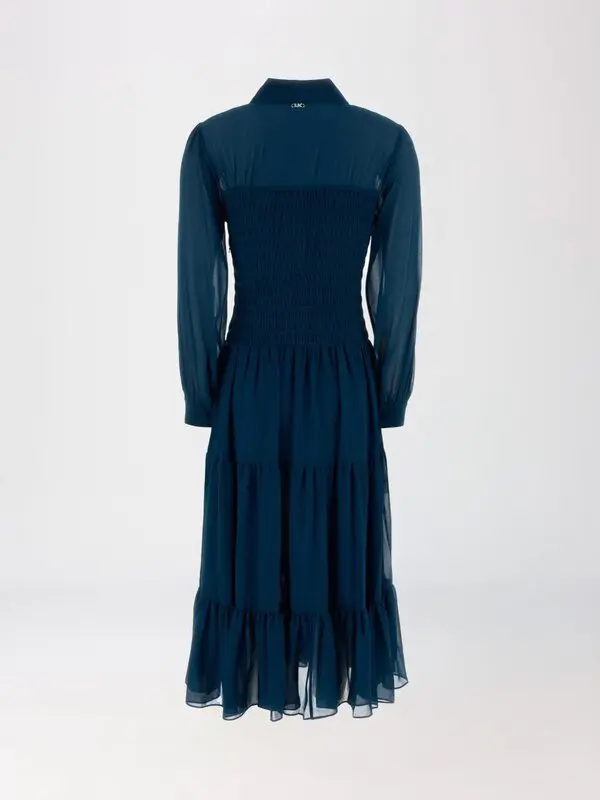 Michael Kors Long Sleeve Button-up Midi Dress