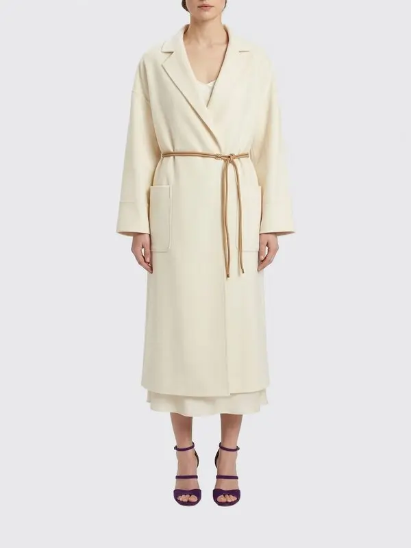 Agnona Wool And Cashmere Long Coat - White