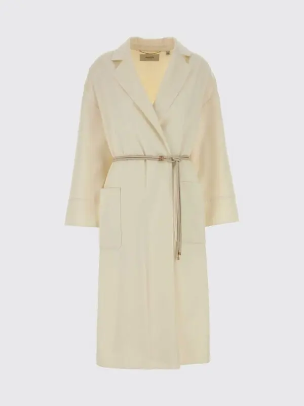 Agnona Wool And Cashmere Long Coat - White