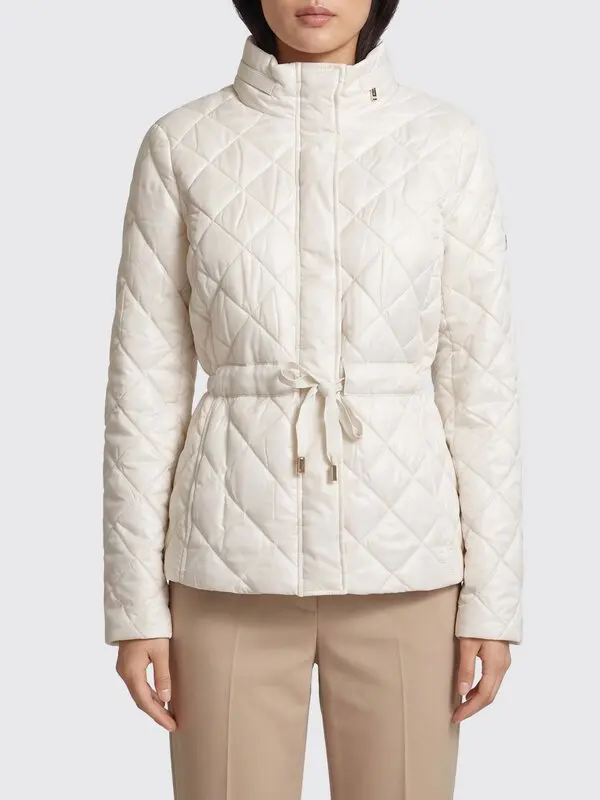 Michael Kors Quilted Down Jacket With High Neck And Drawstring Waist - White
